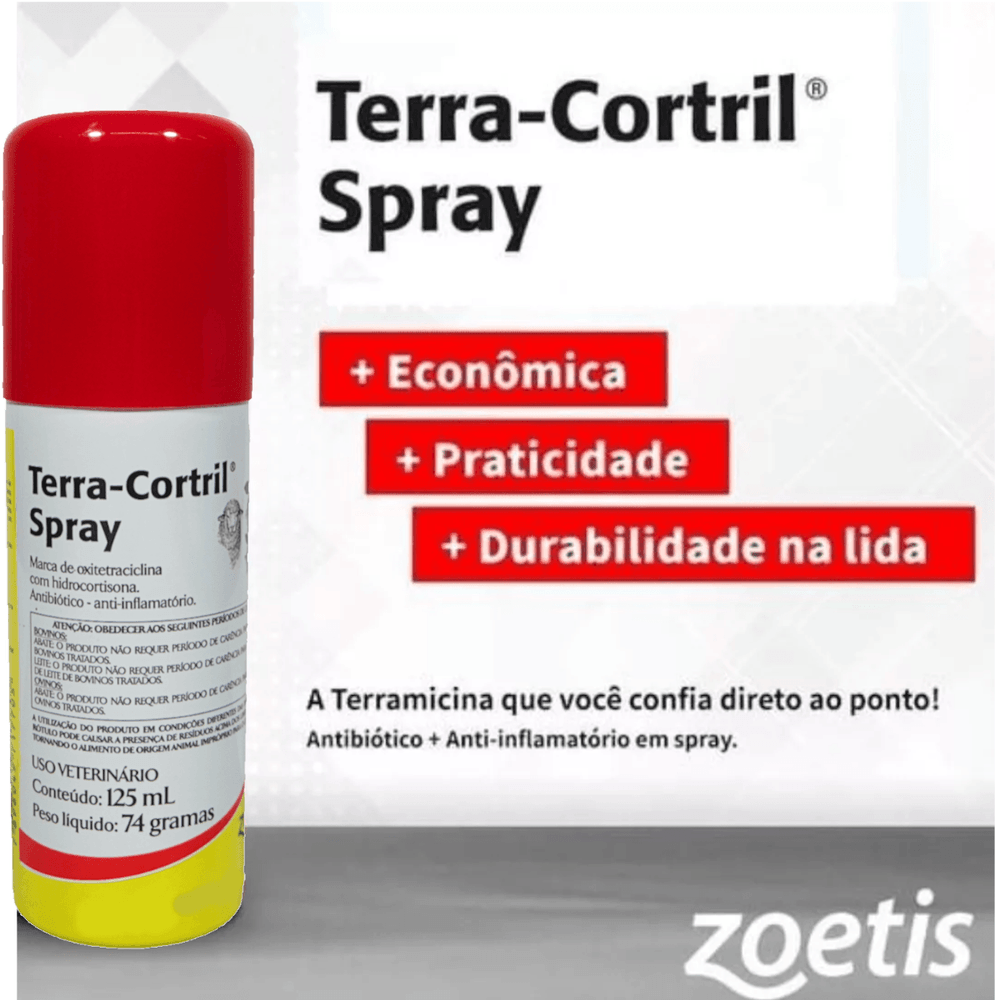 Terra-Cortril Spray 125ml Zoetis Kit com 5 - Drogarias Pacheco