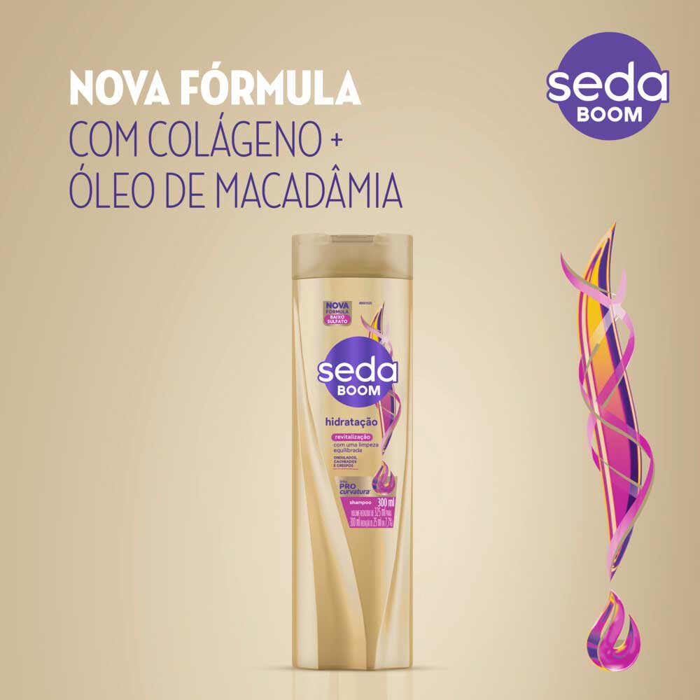 Shampoo Seda Boom Pro Curvatura Hidratação e Revitalização 300ml ...