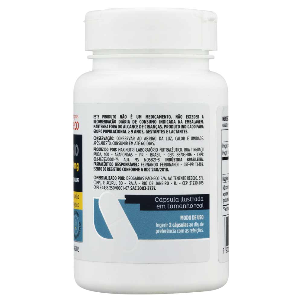 Di-Magnésio Malato 500mg Drogarias Pacheco 60 Cápsulas - Drogarias Pacheco