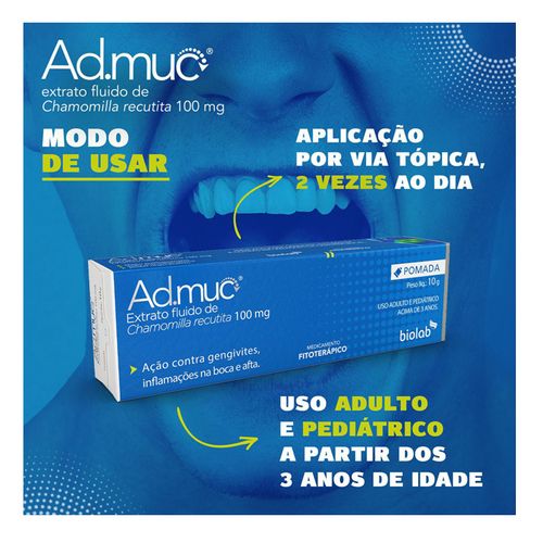 AD-Muc 100mg Biolab 10g Pomada - Drogarias Pacheco