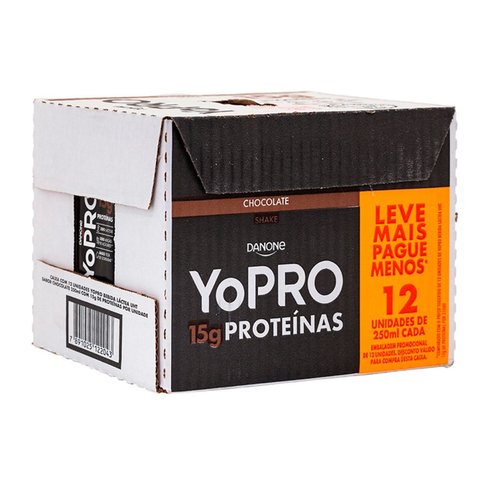 Kit Bebida Láctea UHT YoPRO Chocolate 15g de proteínas 12 Unidades de ...