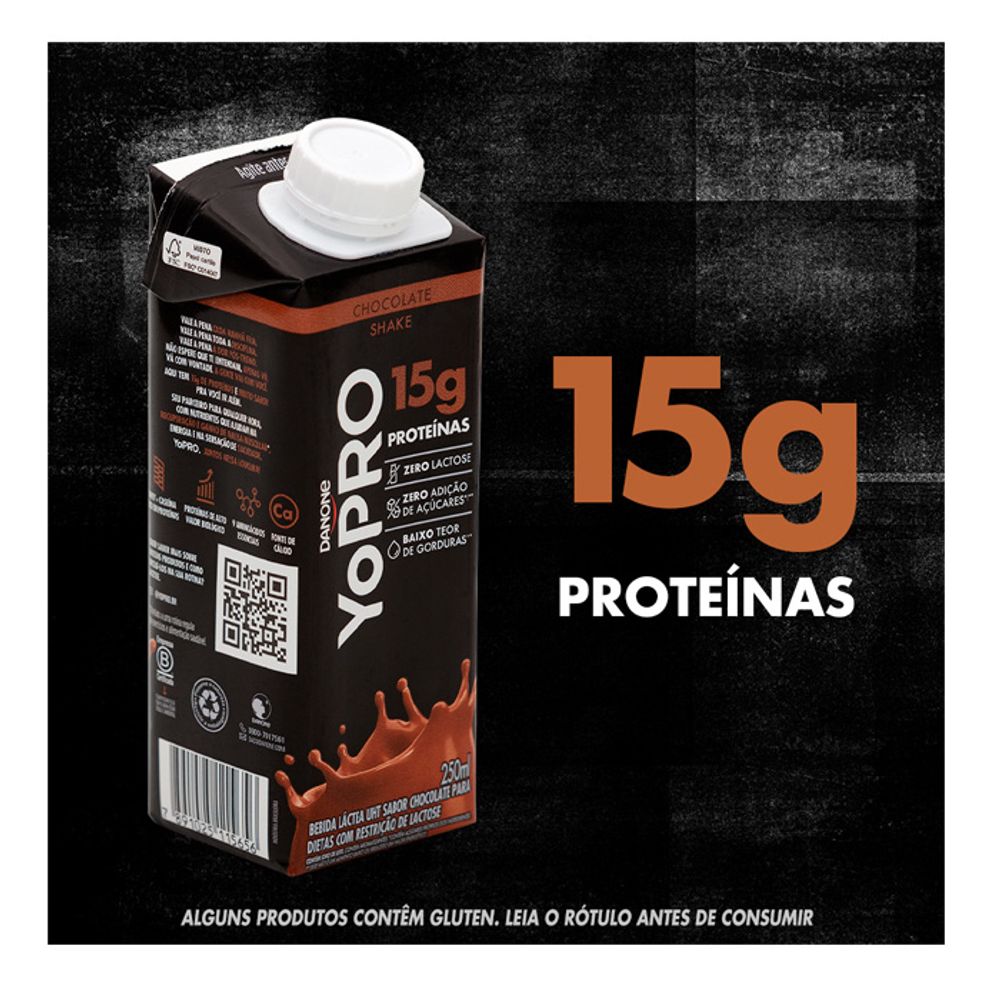 Kit Bebida Láctea UHT YoPRO Chocolate 15g de proteínas 12 Unidades de ...