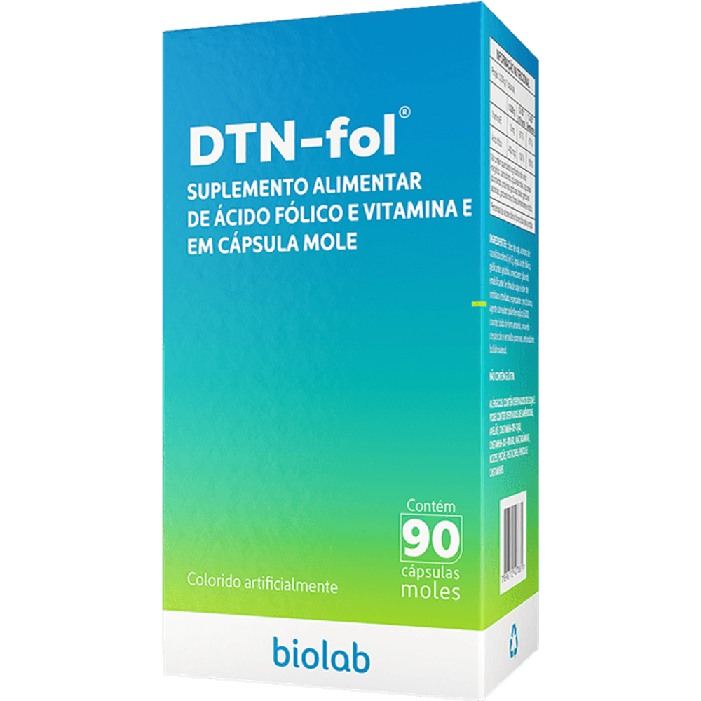 Suplemento Alimentar Dtn-Fol 400mcg/10mg Biolab 90 Cápsulas Moles ...