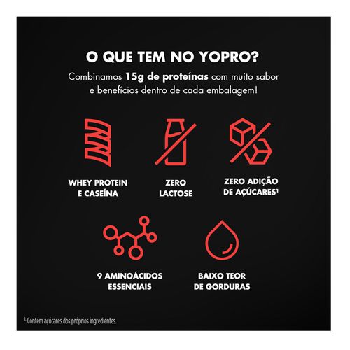 Bebida Láctea UHT YoPRO Morango Shake 15g de proteínas 250ml ...