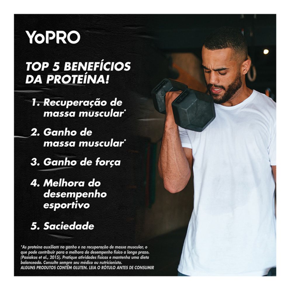 Bebida Láctea UHT YoPRO Morango Shake 15g de proteínas 250ml ...