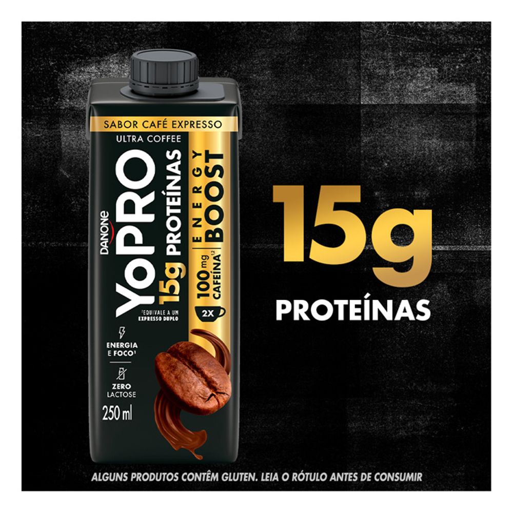 Bebida Láctea UHT Energy Boost YoPRO Café Expresso 15g de proteínas ...