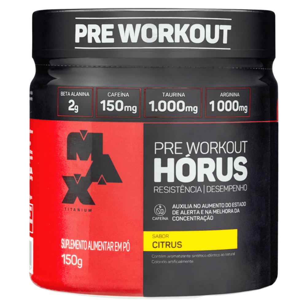 Pré Treino Max Titanium Pre Workout Horus Citrus 150g - Drogarias Pacheco