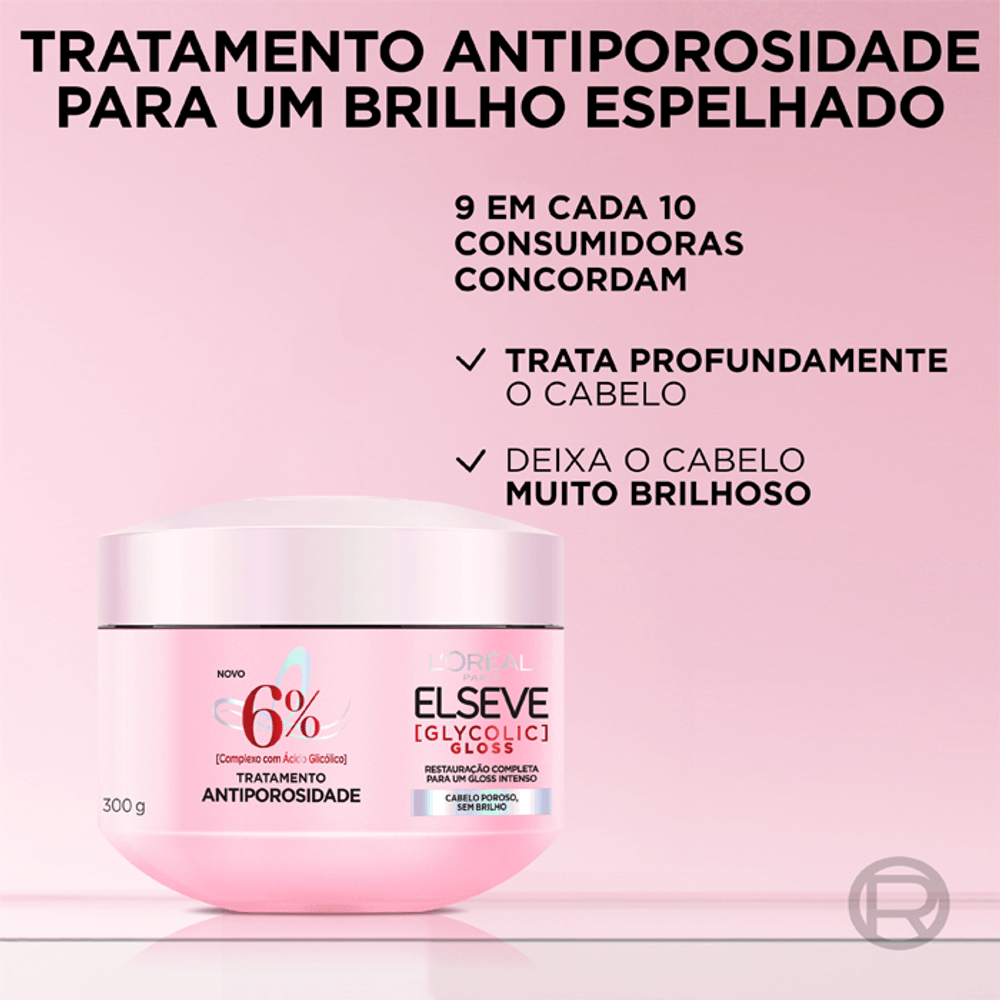Creme de Tratamento L’Oréal Paris Elseve Antiporosidade Glycolic Gloss ...