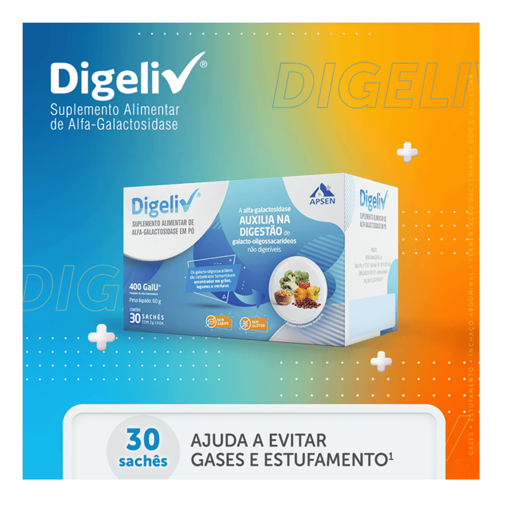Digeliv 30 Sachês com 2g cada Apsen - Drogarias Pacheco