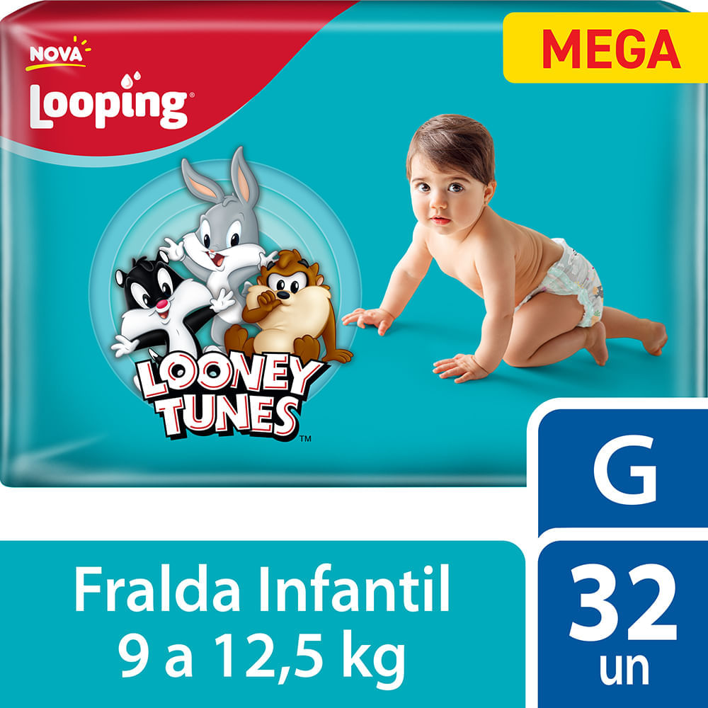 Fralda Looping Looney Tunes G 32 Unids - Drogarias Pacheco