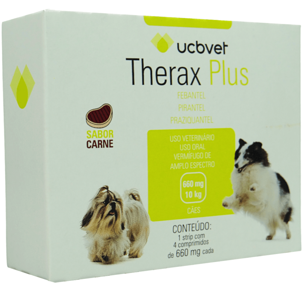Therax Plus 660mg Com 4 comprimidos Vermífugo UCBVET Kit Com 4 ...