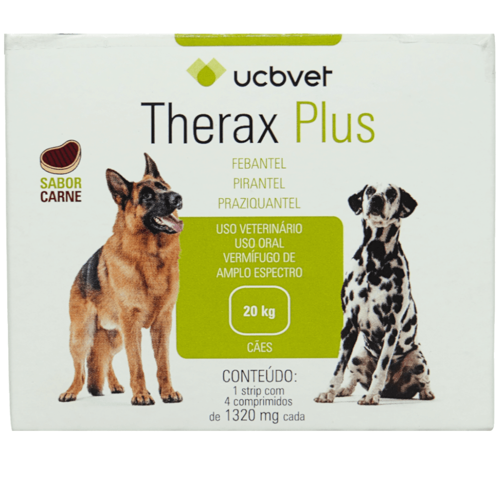 Therax Plus 1320mg Com 4 comprimidos Vermífugo UCBVET Kit Com 4 ...
