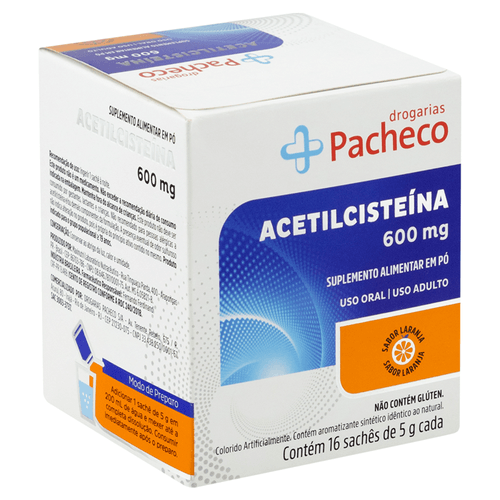 Acetilcisteína 600mg Drogarias Pacheco 16 Sachês - Drogarias Pacheco