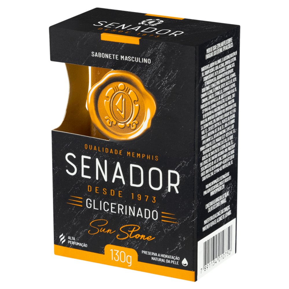 Sabonete em Barra Masculino Senador Sun Stone Glicerinado 130g ...