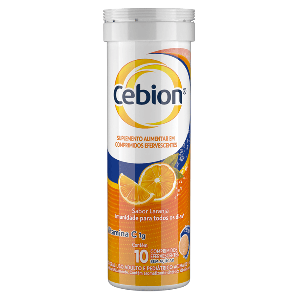 Suplemento Vitamínico Cebion Vitamina C 1g Laranja 10 Comprimidos ...