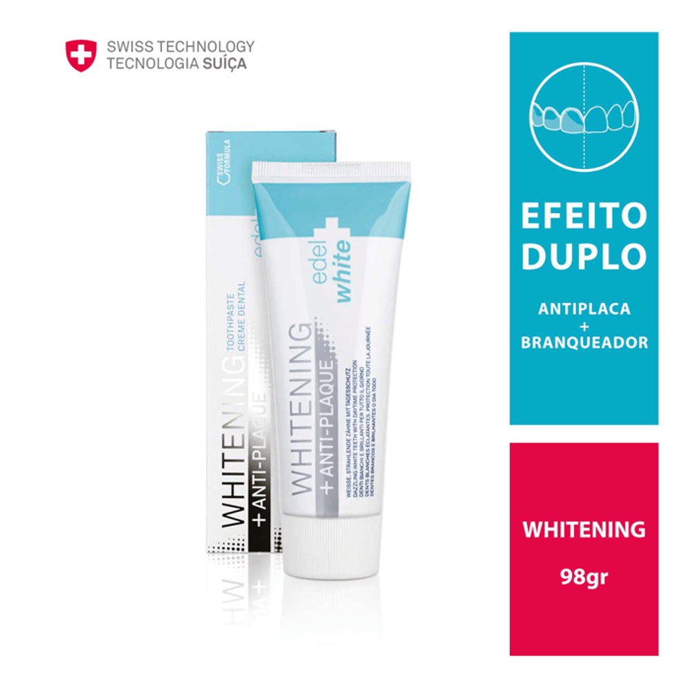 Pasta de Dente Edel White Whitening Anti-Plaque 75ml - Drogarias Pacheco