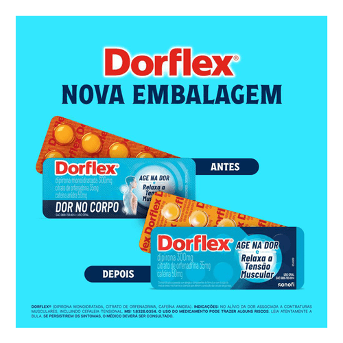 Relaxante Muscular, Analgésico e Antitérmico Dorflex 300mg + 35mg + 50mg 10 Comprimidos ...