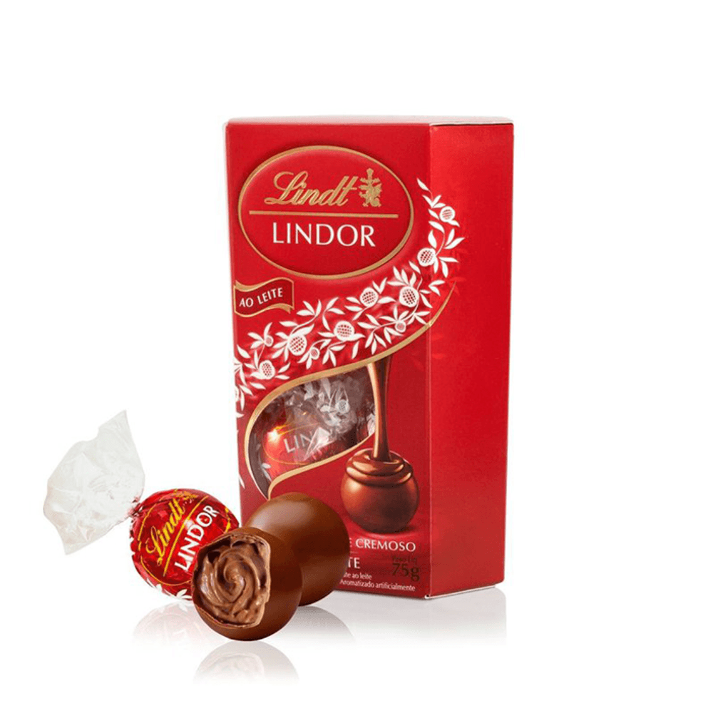 Caixa de Bombons Chocolate Lindt Lindor Ao Leite 75g Com 6 unidades ...