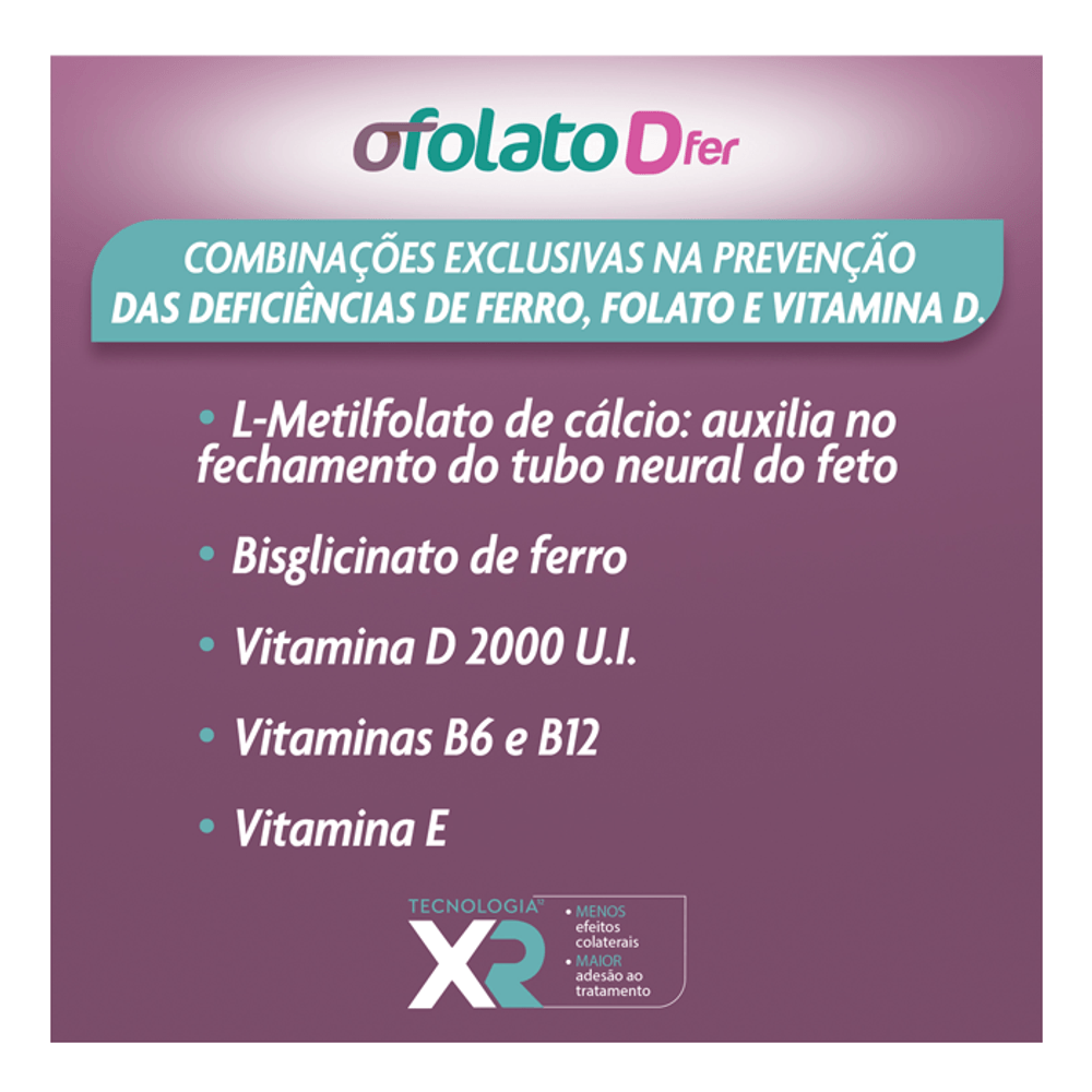 Suplemento Alimentar Ofolato DFer 2.000UI 30 Comprimidos - Drogarias ...