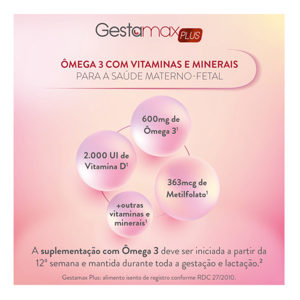 Suplemento Vitamínico Gestamax Plus 60 Cápsulas - Drogarias Pacheco