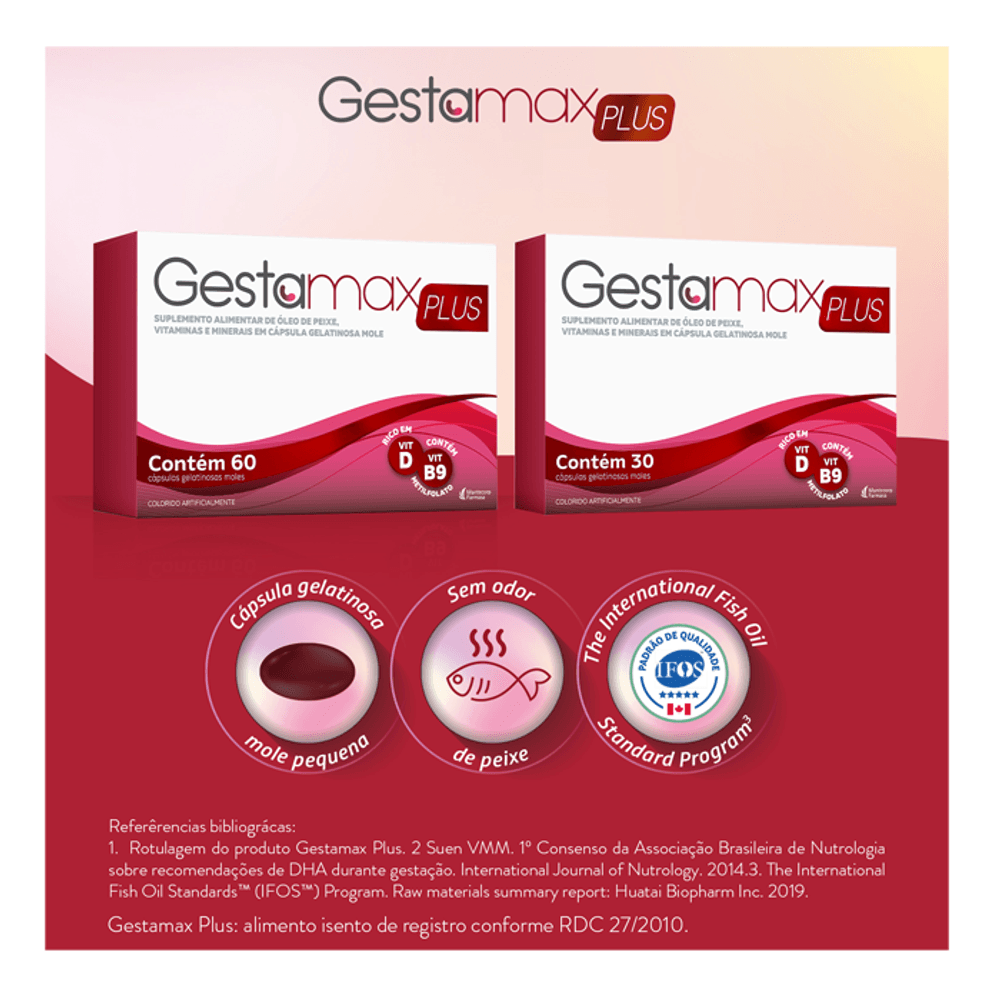Suplemento Vitamínico Gestamax Plus 60 Cápsulas - Drogarias Pacheco