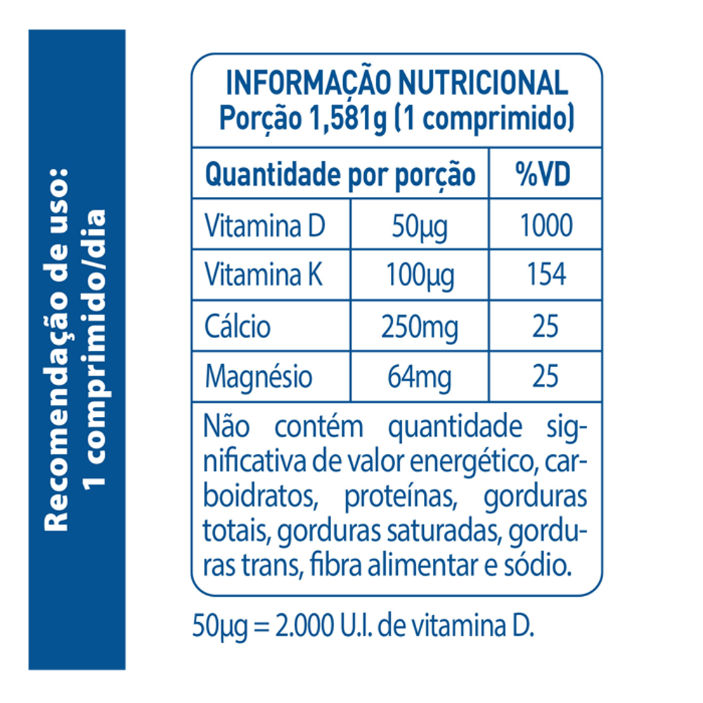 Vitamina D Addera + Cálcio 2.000UI 90 Comprimidos - Drogarias Pacheco