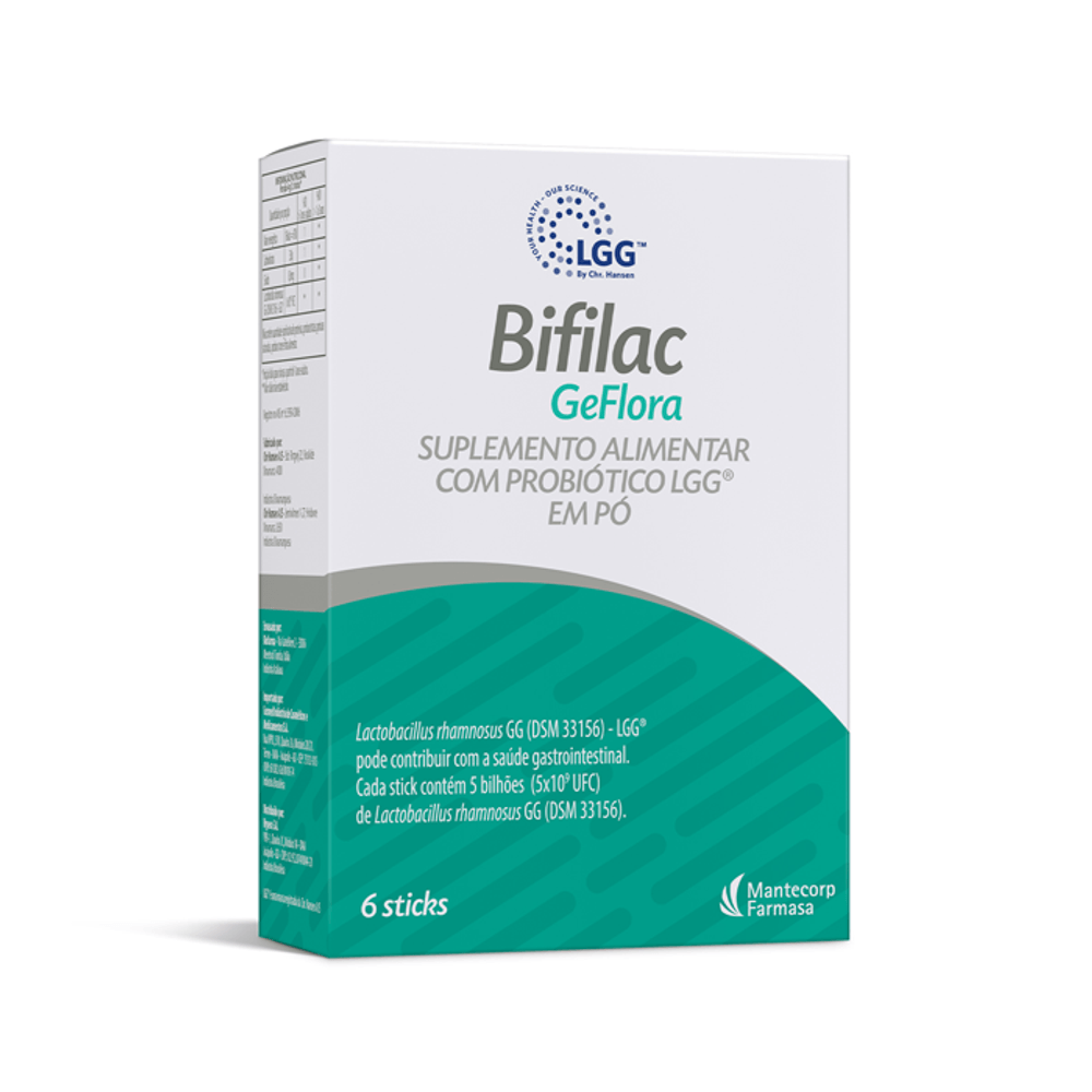 Suplemento Alimentar Bifilac Geflora com Probiótico LGG em Pó 6 Sticks ...