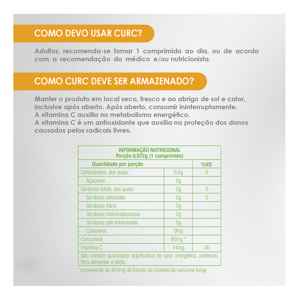 Suplemento Alimentar Mantecorp Curc 30 Comprimidos - Drogarias Pacheco