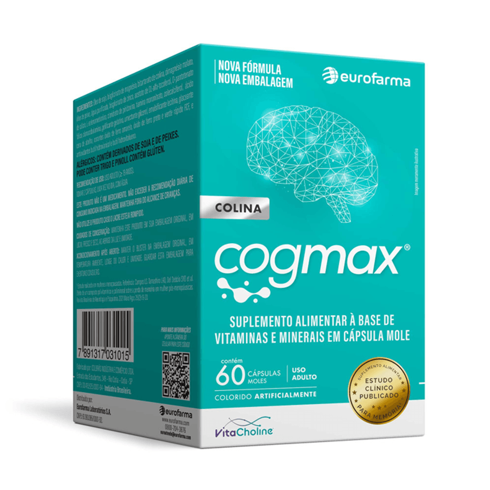 Suplemento Alimentar Cogmax Eurofarma 60 Cápsulas - Drogarias Pacheco