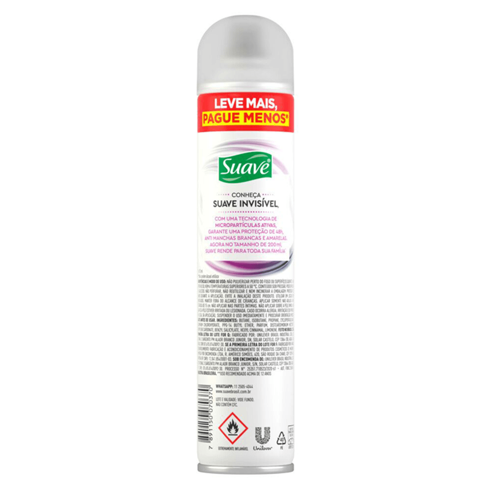 Desodorante Aerosol Suave Invisible 200ml - Drogarias Pacheco