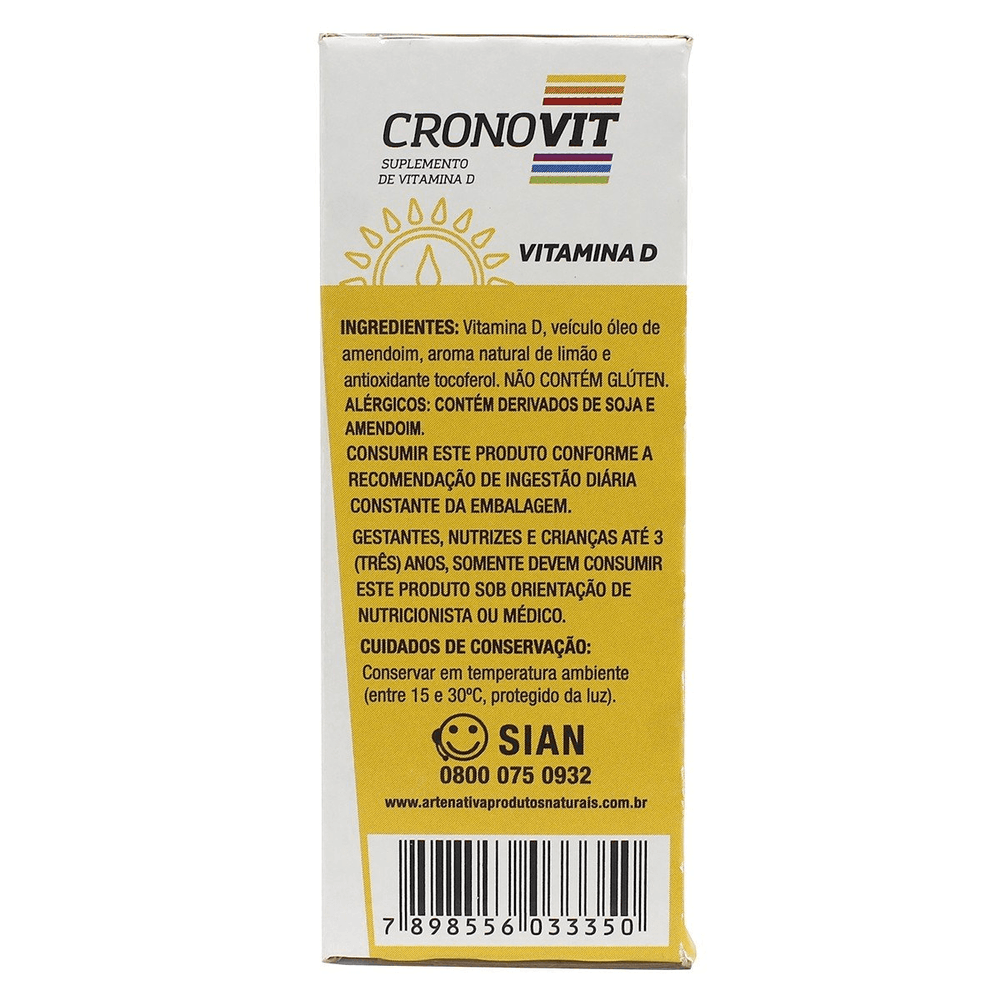 Vitamina D Gotas - Cronovit - 20ml - Drogarias Pacheco