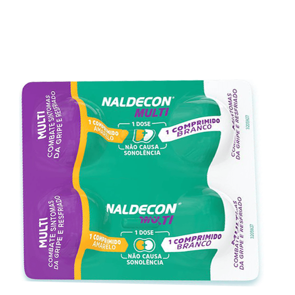 Antigripal Naldecon Multi 4 Comprimidos - Drogarias Pacheco