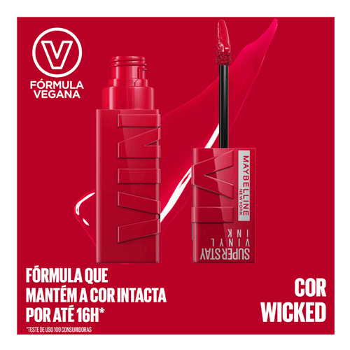 Batom Líquido Maybelline Superstay Vinyl Ink Wicked 4,2ml - Drogarias ...
