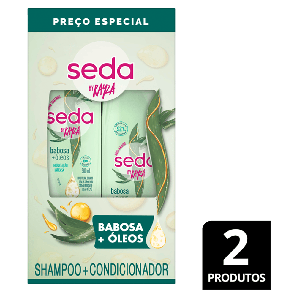 Kit Seda By Rayza Babosa + Óleos Shampoo 300ml + Condicionador 190ml ...