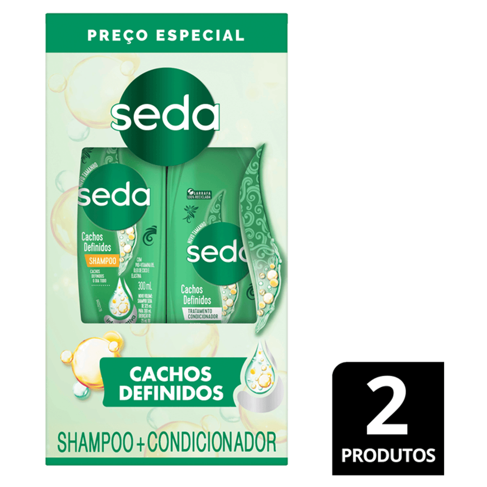 Kit Seda Cachos Definidos Shampoo 300ml + Condicionador 190ml ...