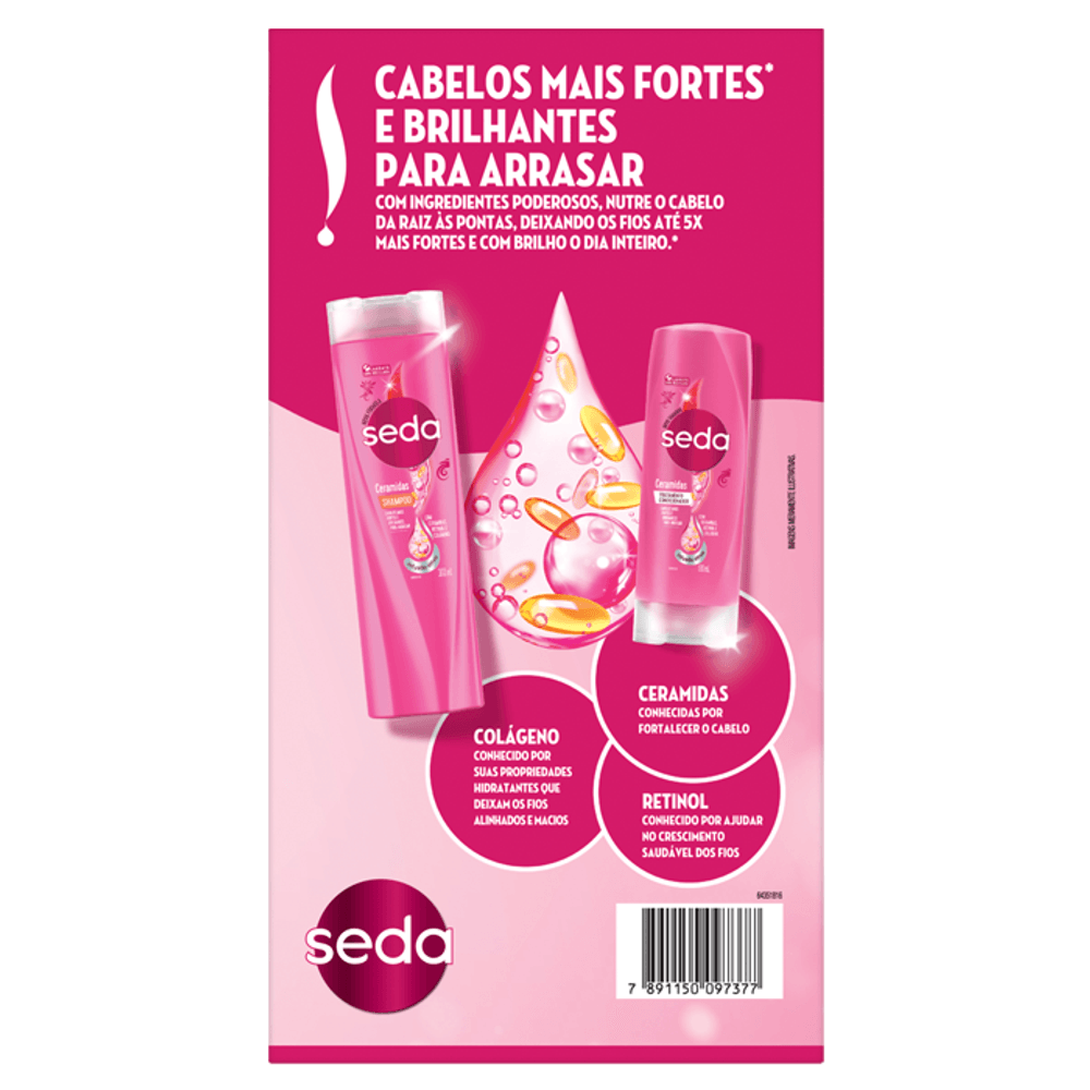 Kit Seda Ceramidas Shampoo 300ml + Condicionador 190ml - Drogarias Pacheco