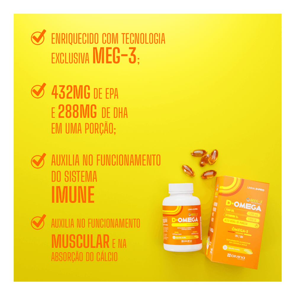 Suplemento Alimentar D-Ômega Vitamina D 2.000UI + Ômega 3 2400mg 60 ...