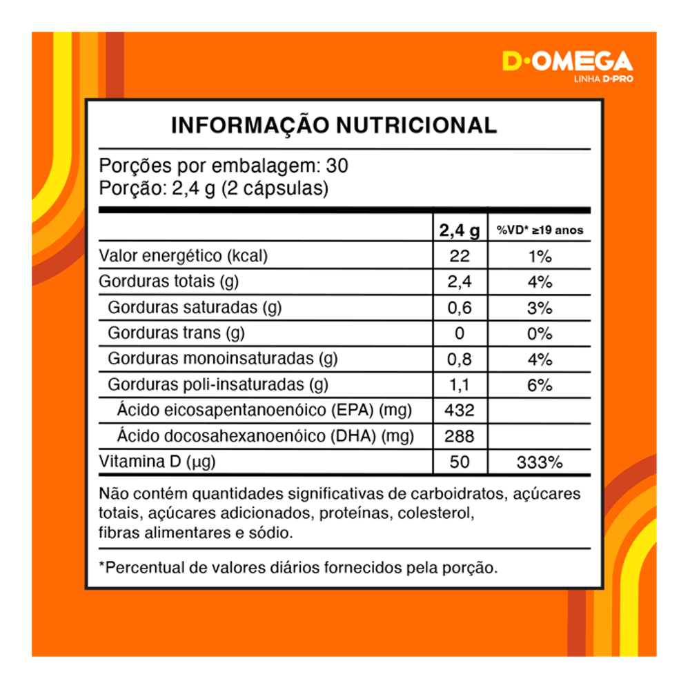 Suplemento Alimentar D-Ômega Vitamina D 2.000UI + Ômega 3 2400mg 60 ...