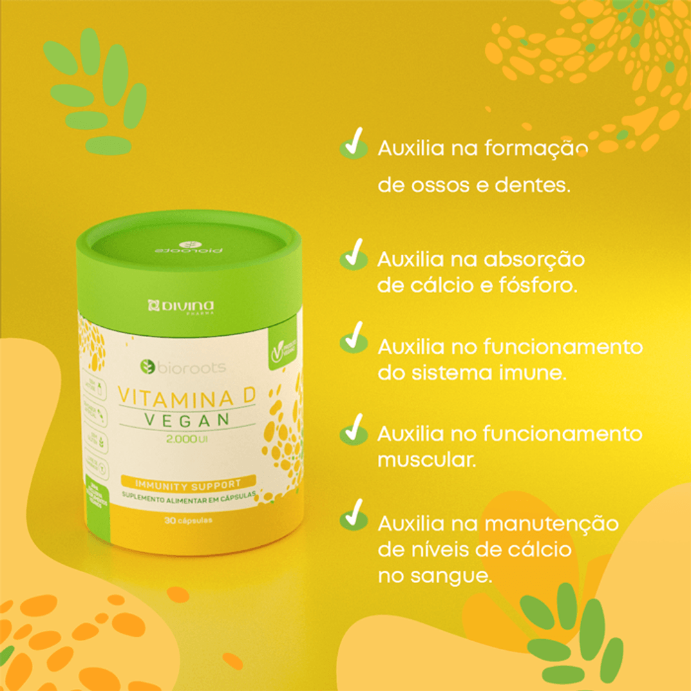 Vitamina D 2000UI Bioroots 30 Capsulas - Drogarias Pacheco