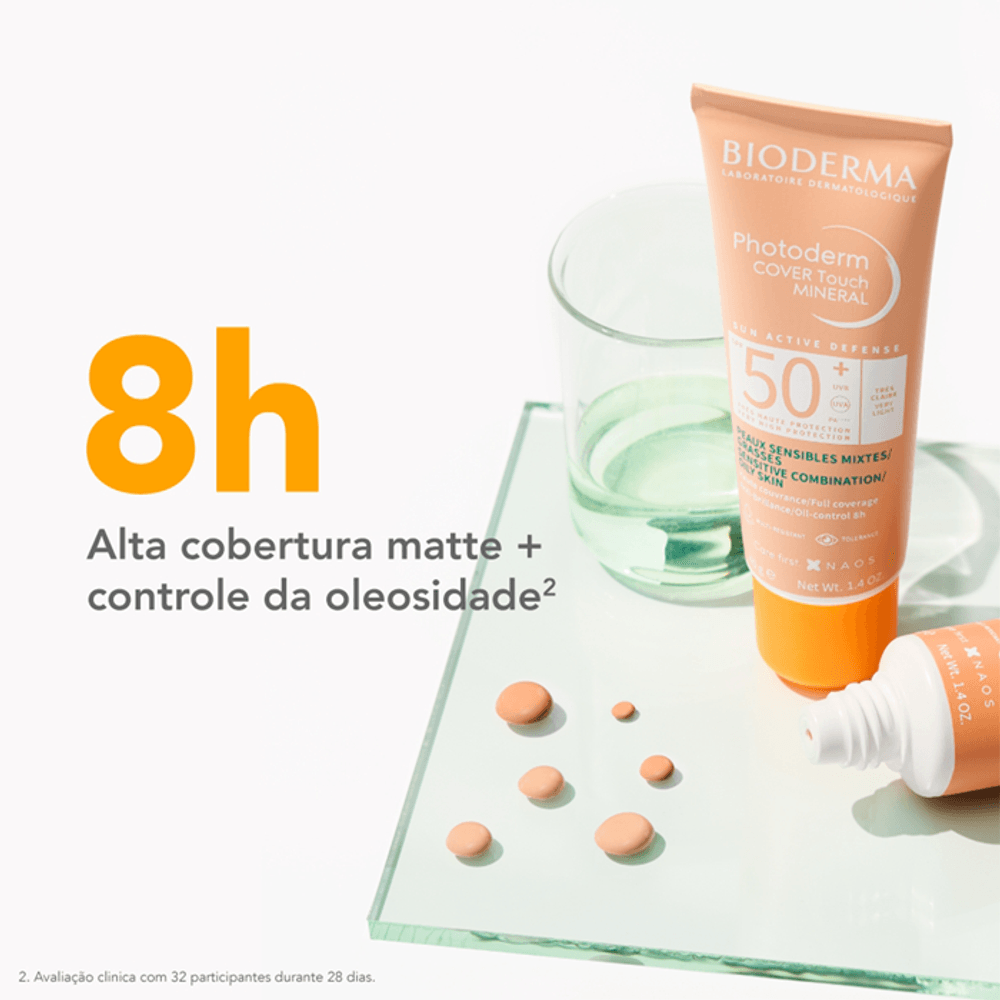 Protetor Solar Facial Bioderma FPS 50+ Photoderm Cover Touch Mineral ...