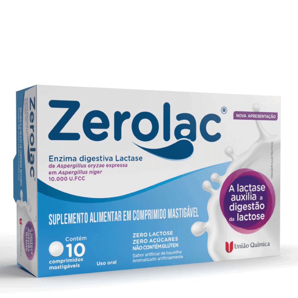 Zerolac 10.000 FCC 10 Comprimidos Mastigáveis - Drogarias Pacheco
