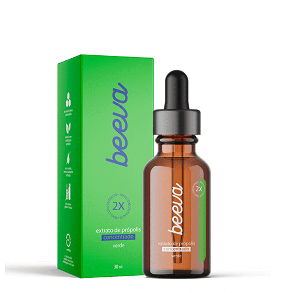 Extrato De Própolis Concentrado Verde Beeva Conta-Gotas 30ml ...
