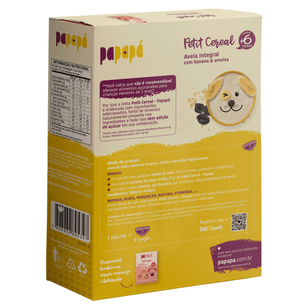 Cereal Infantil Papapá Aveia Banana e Ameixa 170g - Drogarias Pacheco