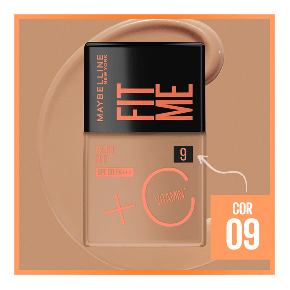 Base Líquida Maybelline Fit Me Fresh Tint FPS50 Cor 9 Vitamina C 30ml ...