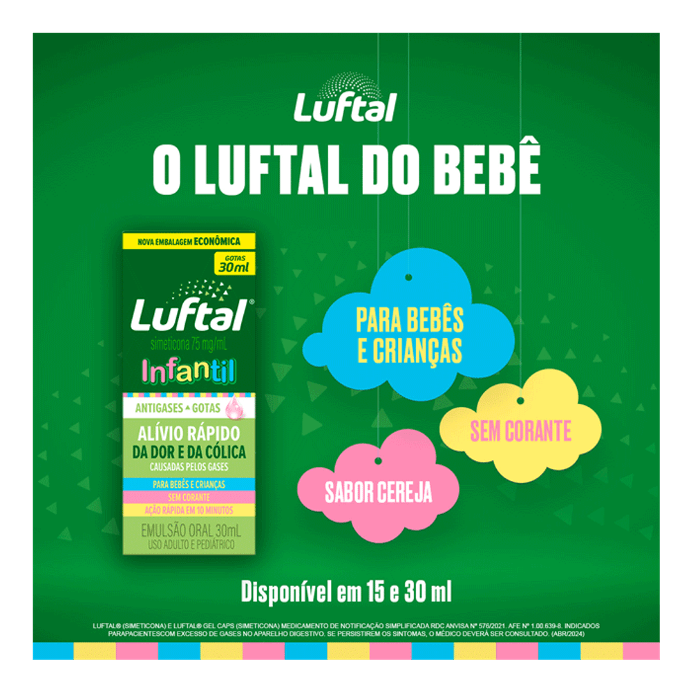 Antigases Luftal Infantil 75mg/ml 30ml Gotas - Drogarias Pacheco