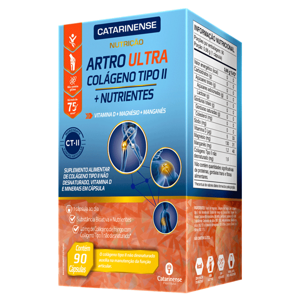 Colágeno Artro Ultra Tipo II Catarinense 90 Cápsulas Gelatinosas ...