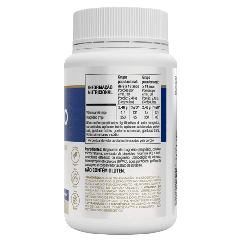 Magnésio + Vitamina B6 Plus Vitafor Plus 90 Cápsulas - Drogarias Pacheco