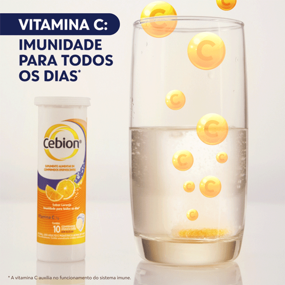 Vitamina C Cebion 1g Laranja 10 Comprimidos Efervescentes - Drogarias ...