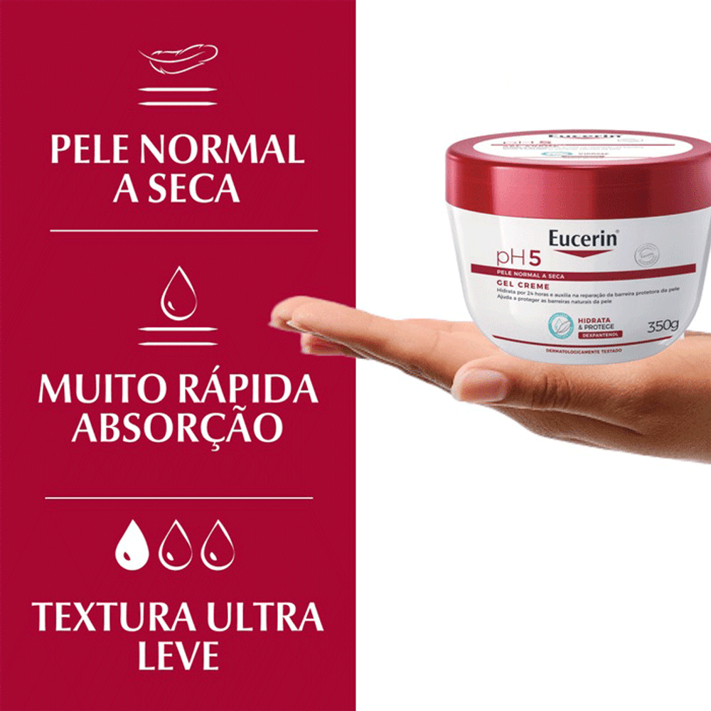 Gel Creme Hidratante Corporal Eucerin PH5 350ml - Drogarias Pacheco
