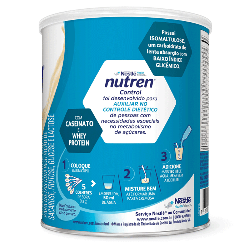 Nutren Control Diet Zero Lactose Baunilha 740g - Drogarias Pacheco